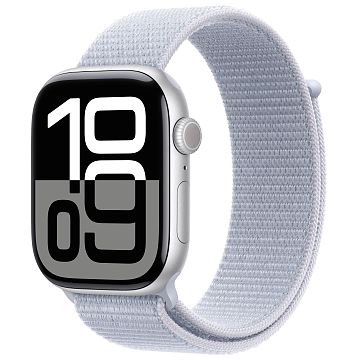 APPLE Watch Series 10 GPS, 46mm Aluminium Case, Silver with Sport Loop ...