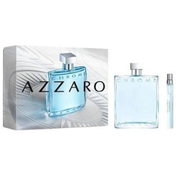 AZZARO Chrome Eau de Parfum Spray 200 ml + Eau de Parfum 10 ml ...